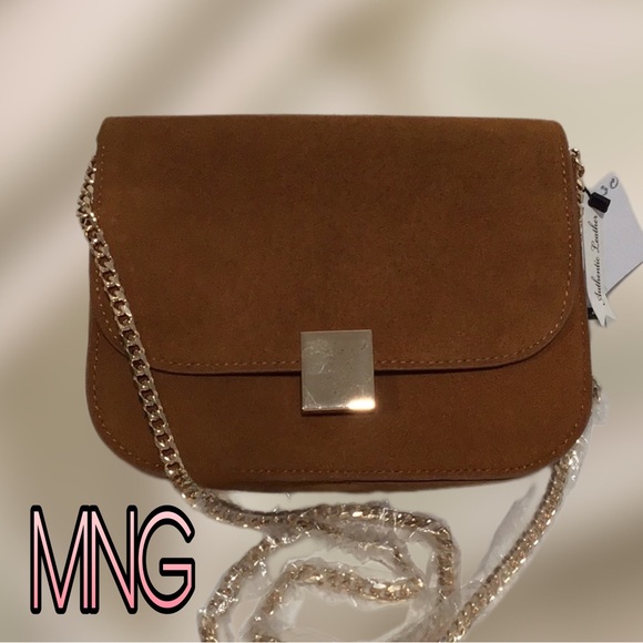 Mango | Bags | New Mng Mango Authentic Leather Brown Suede Crossbody ...